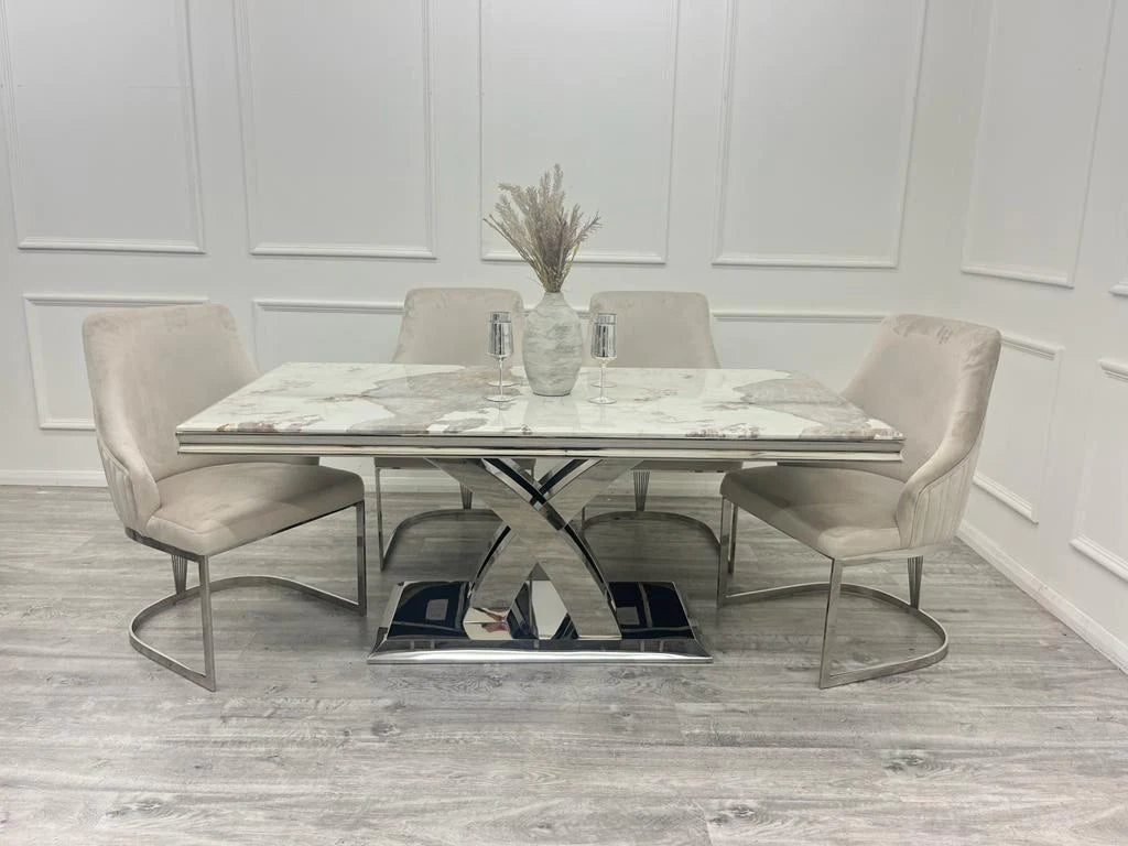 Milan Dining Table 180cm & Chelmsford Dining Chairs — Celebrity Interiors